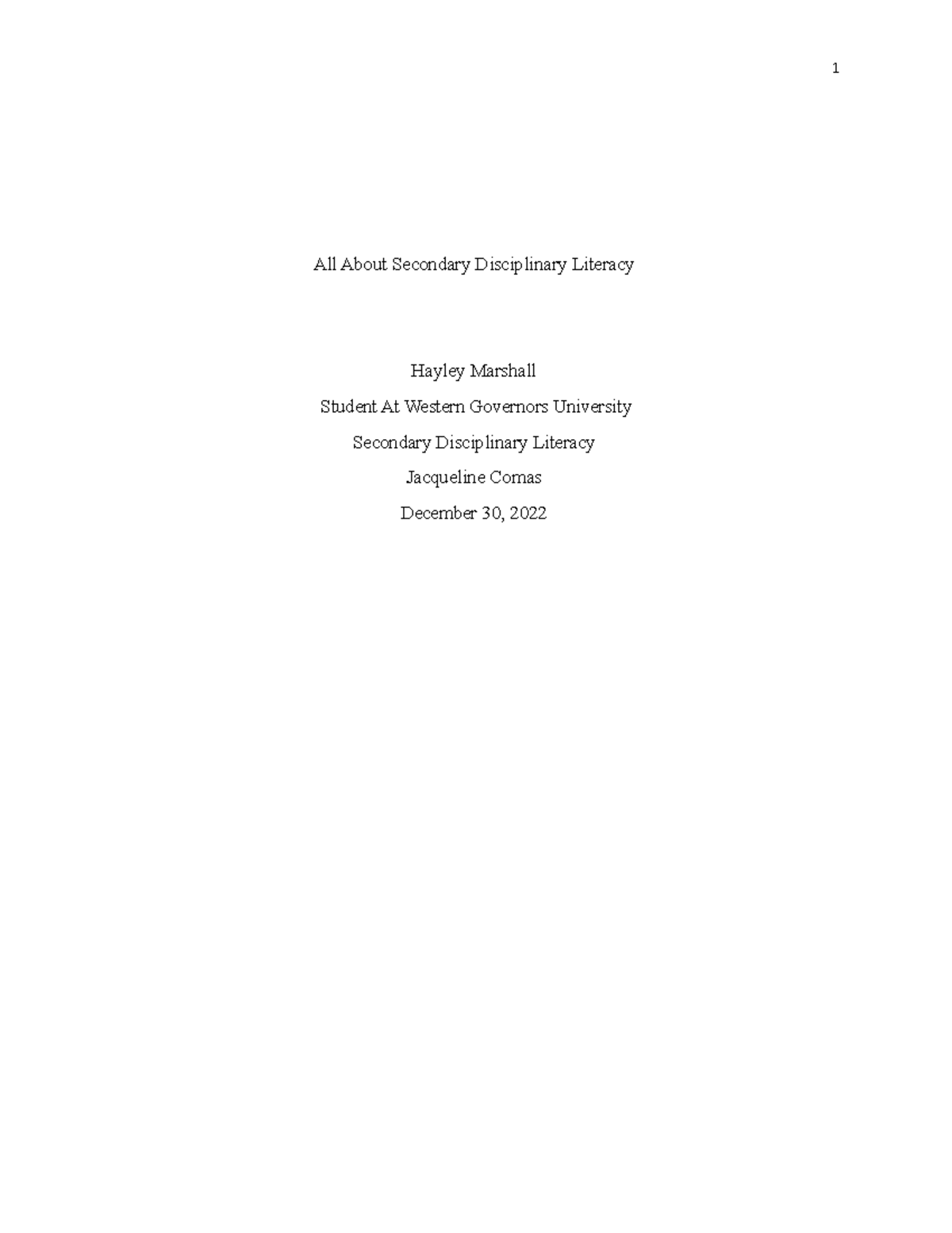 All About Secondary Disciplinary Literacy - [ Secondary disciplinary ...