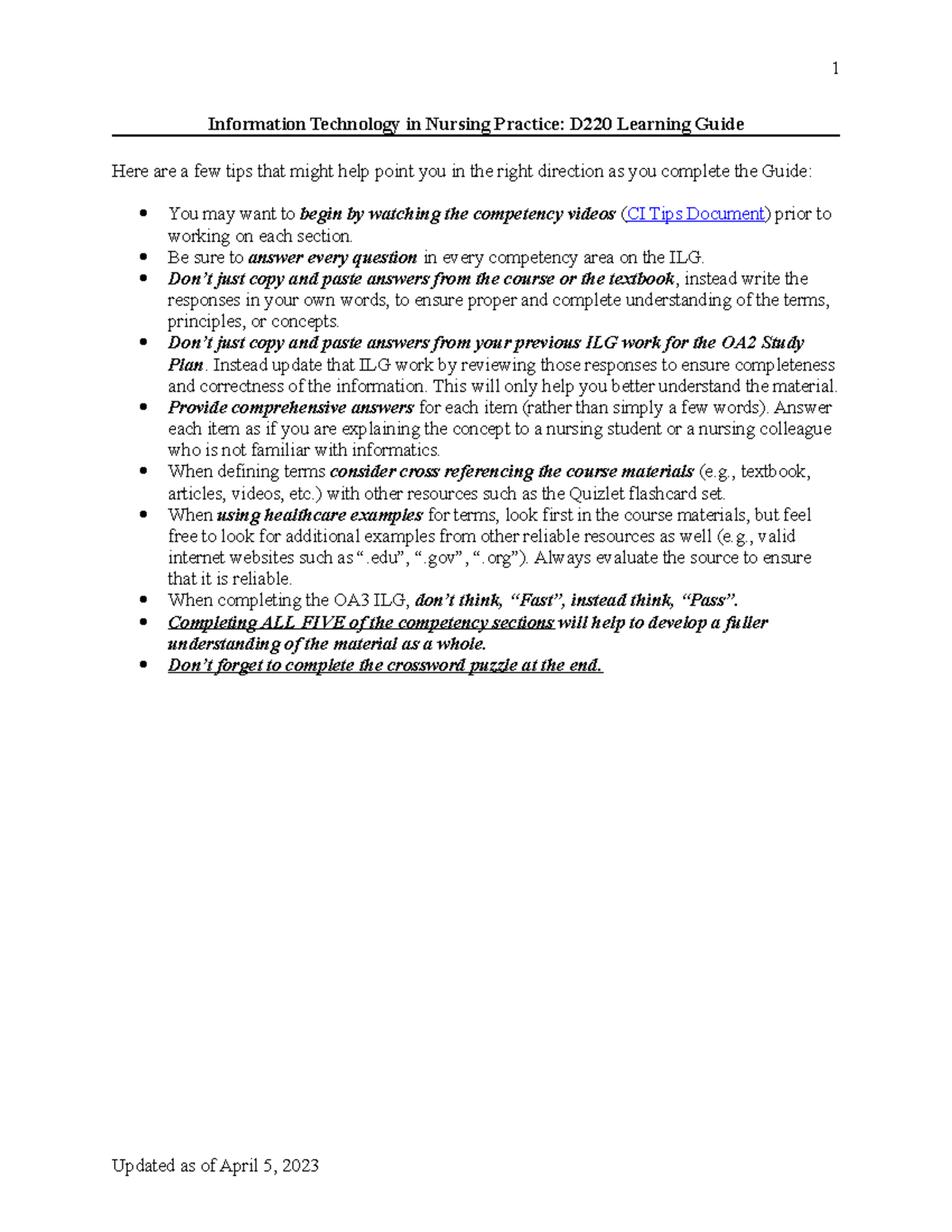 -D220 Information Technology in Nursing Practice-Interactive Learning ...