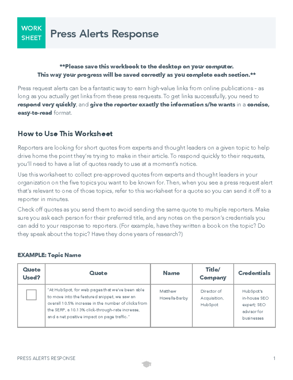 Interactive Worksheet –C2A0Press Alert Requests - Press Alerts Response ...