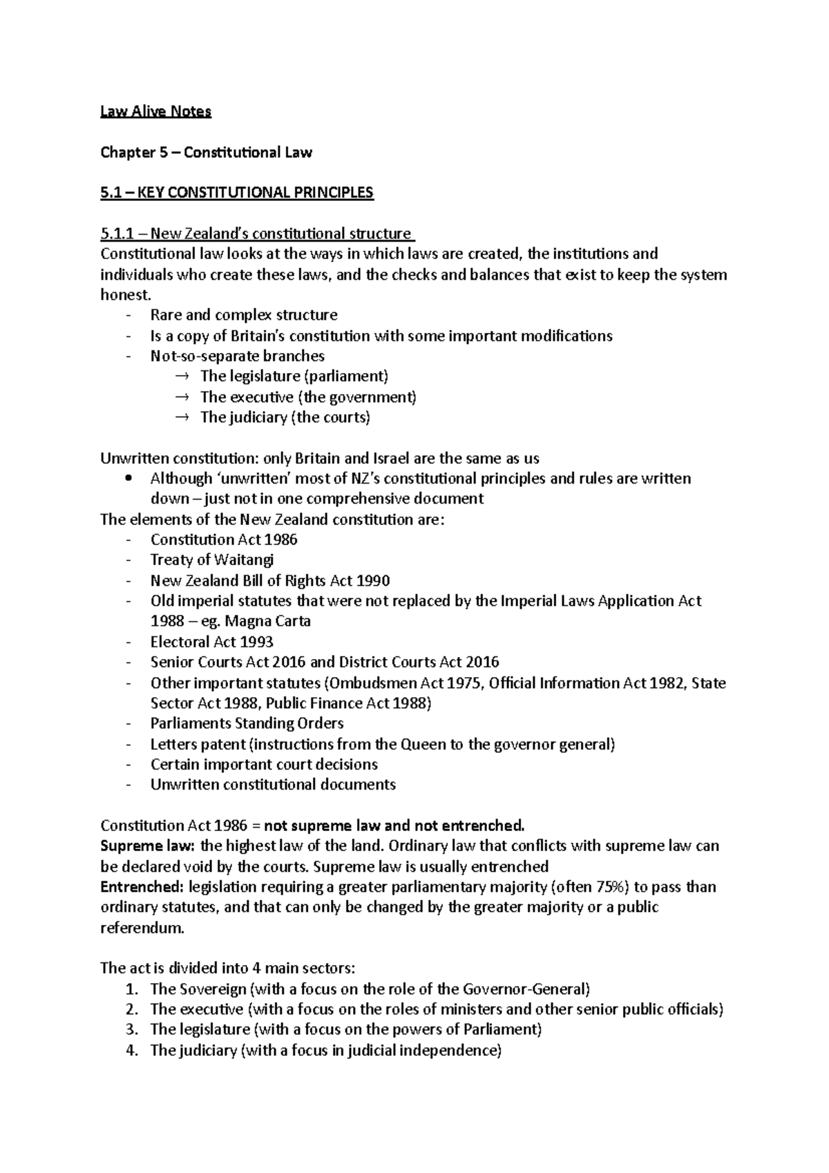 Chapter 5 - Constitutional Law - Law Alive Notes Chapter 5 ...