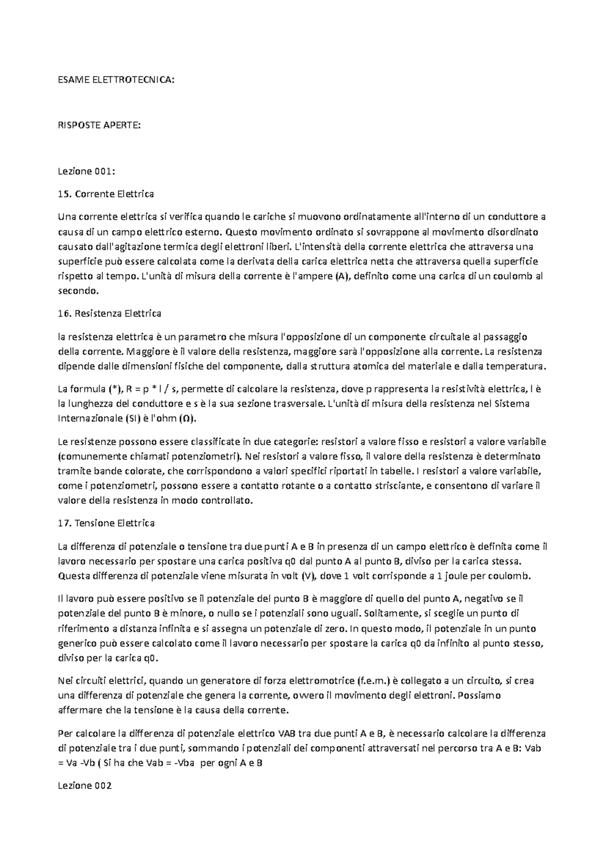 Esame Elettrotecnica Domande Aperte - ESAME ELETTROTECNICA: RISPOSTE ...