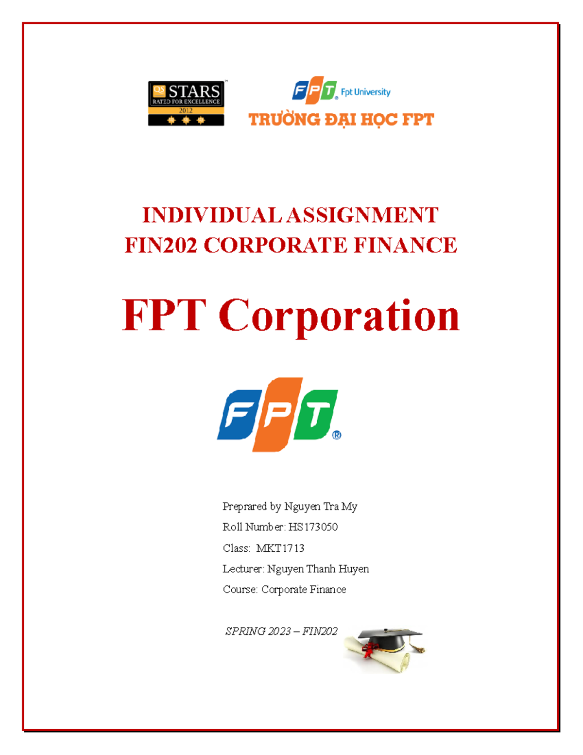 Individual Assignment Nguyen Tra My FPT Corp - INDIVIDUAL ASSIGNMENT ...