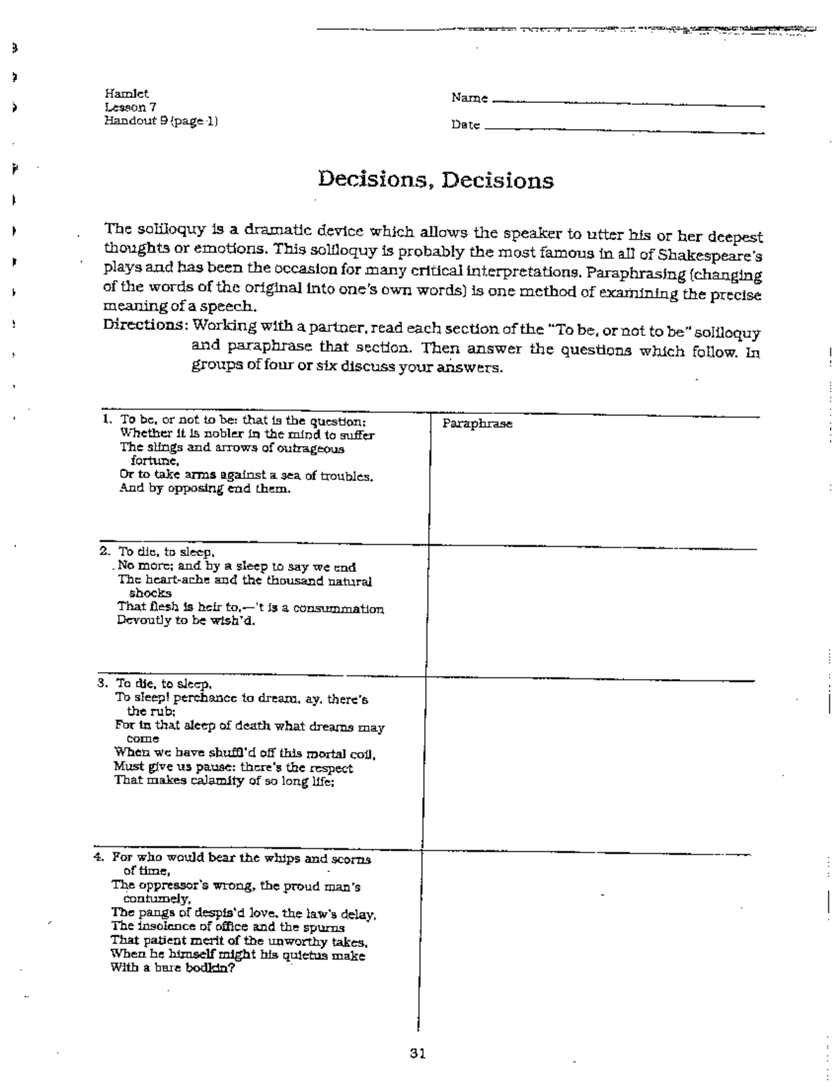 To Be OR Not To Be - Hamlet text analyzation - ay SST Tn tn. eae ee ame ...