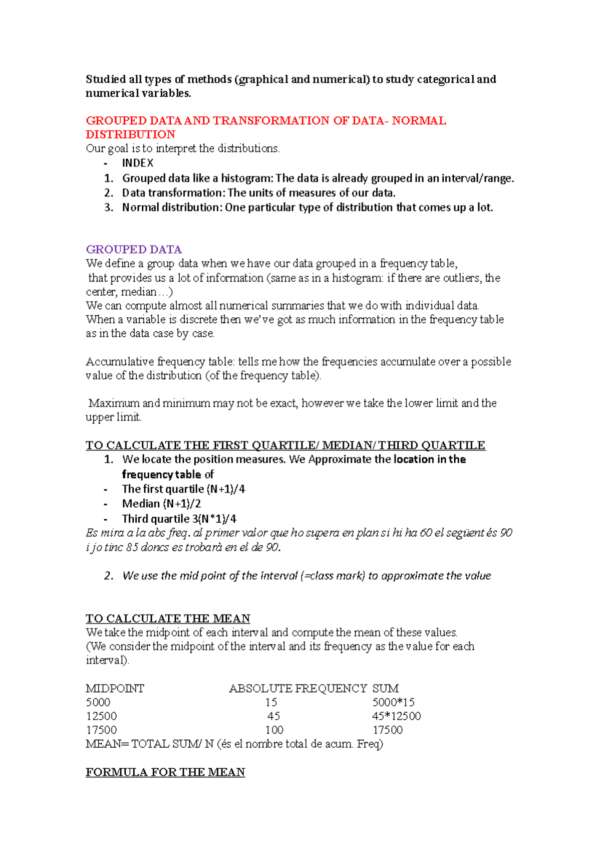 Lecture 3 - Data analysis apunted tema 3 - Studied all types of methods (graphical and numerical ...