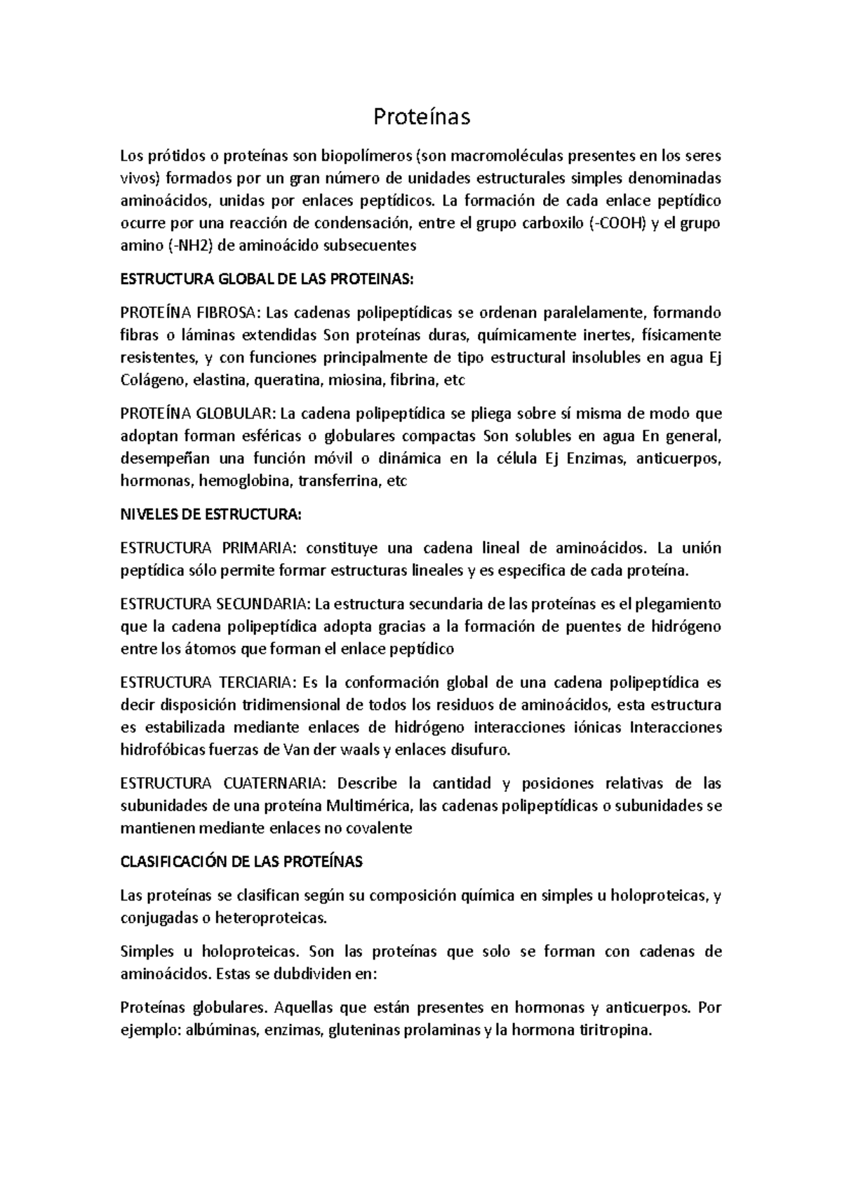 Proteínas investigacion - Proteínas Los prótidos o proteínas son ...