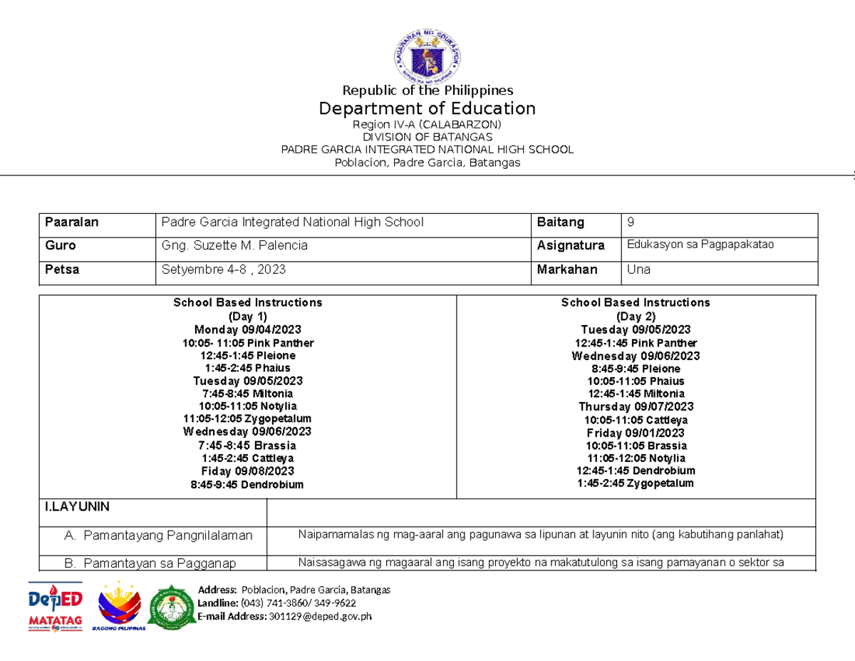 DLL- Ikalawang Linggo 2023-2024 - Department of Education Region IV-A ...