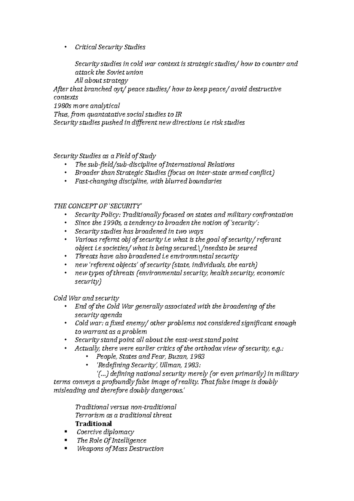 Critical Security Studies - Critical Security Studies Security studies ...