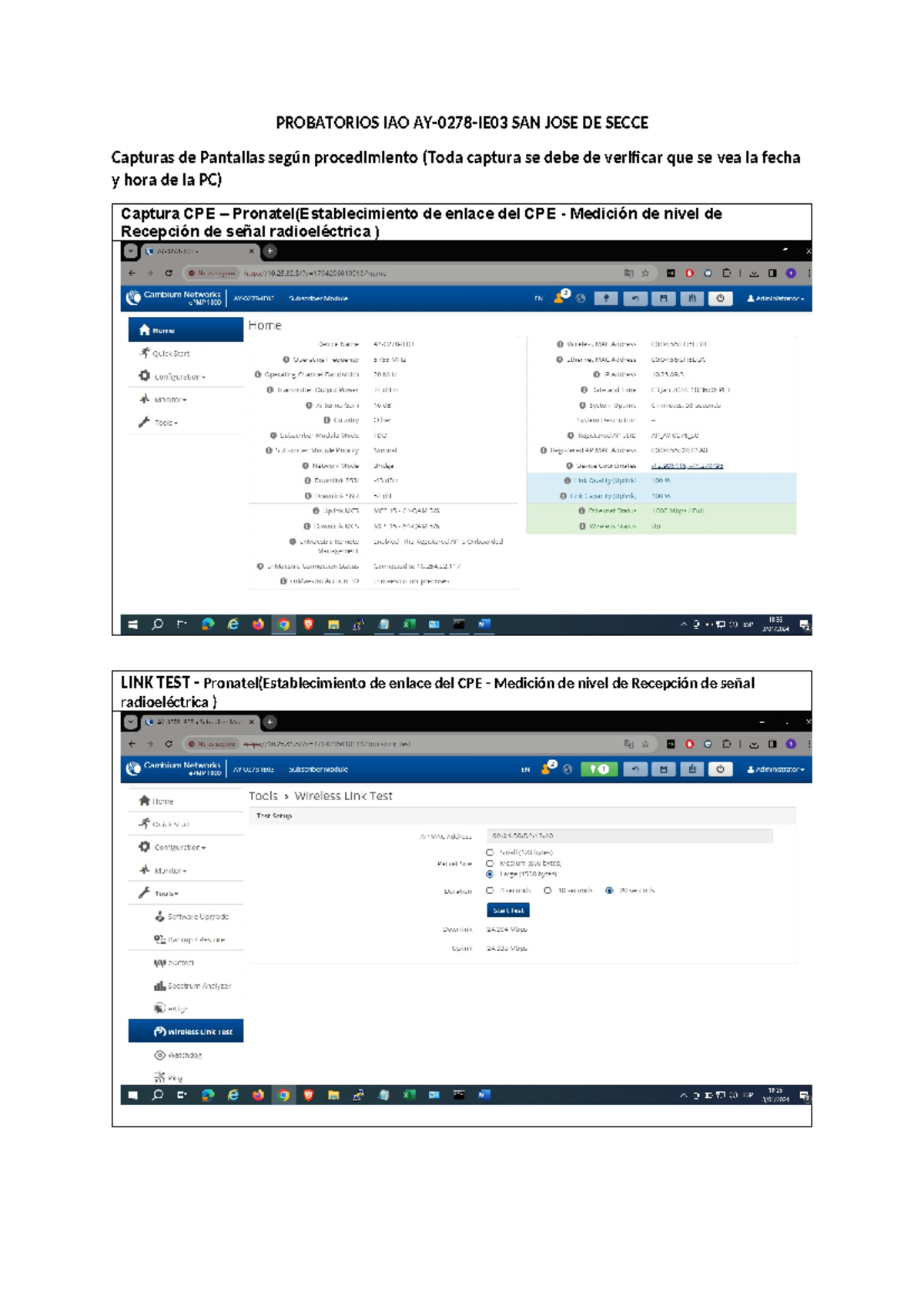 Probatorios IAO AY-0278-IE03 SAN JOSE DE Secce - PROBATORIOS IAO AY ...