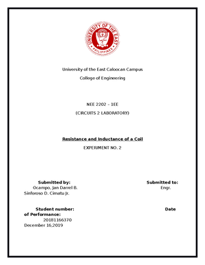 Lab Report 8- Circuits 2 - University of the East Caloocan Campus ...