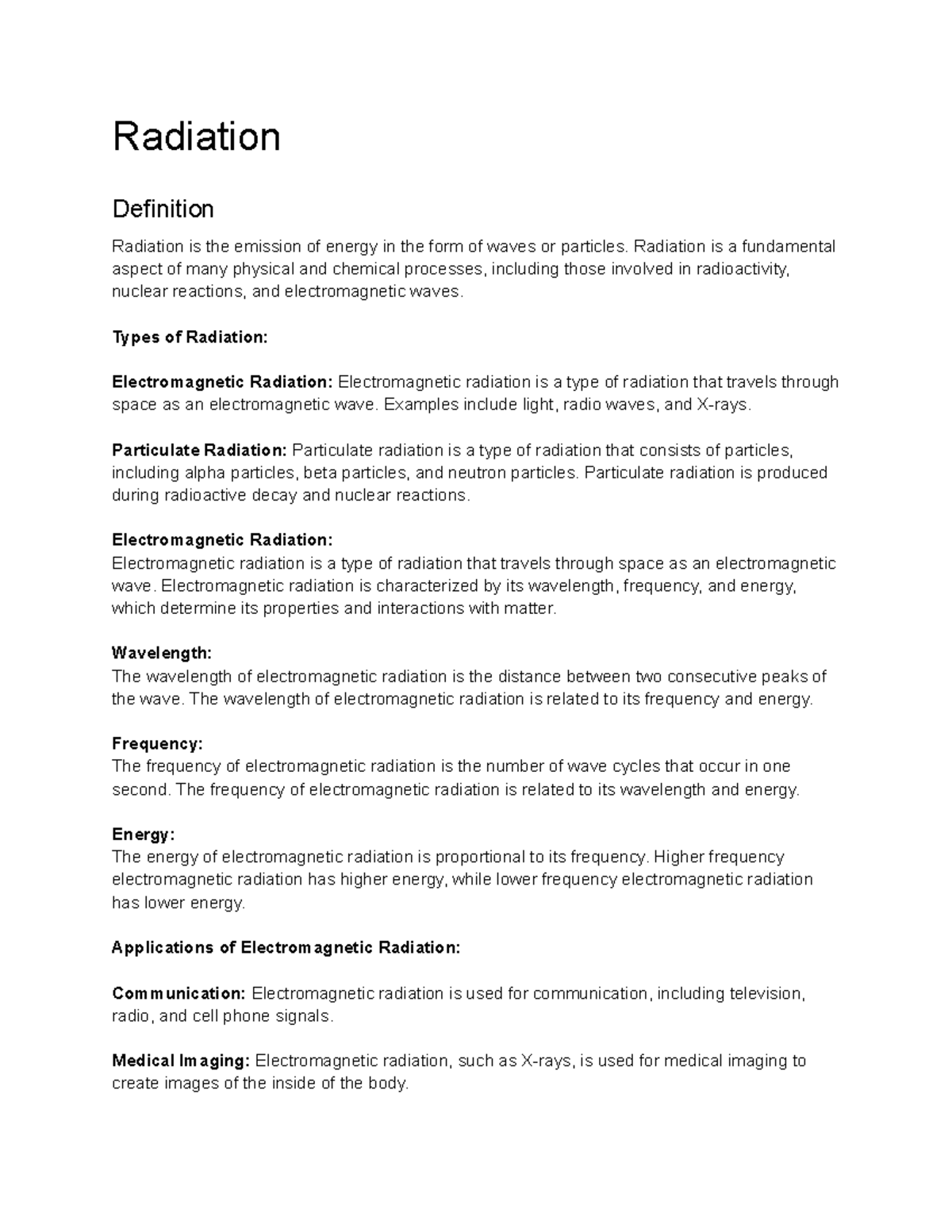 General Chemistry I (CHM-1010) Lecture 40 - Radiation - Radiation ...