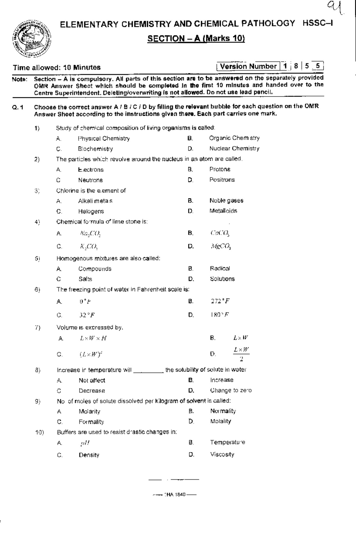 Elementary Chemistry and Chemical Pathology - Master Research Project ...