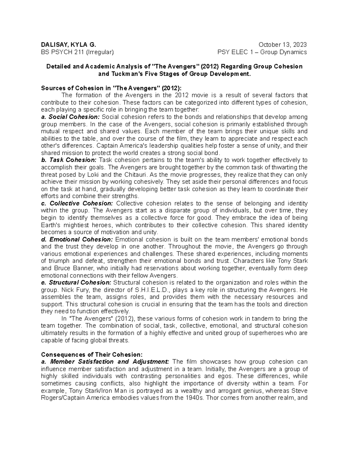 Dalisay, KYLA G- Chap5 - Cohesion Application No.1 Movie Review – THE ...