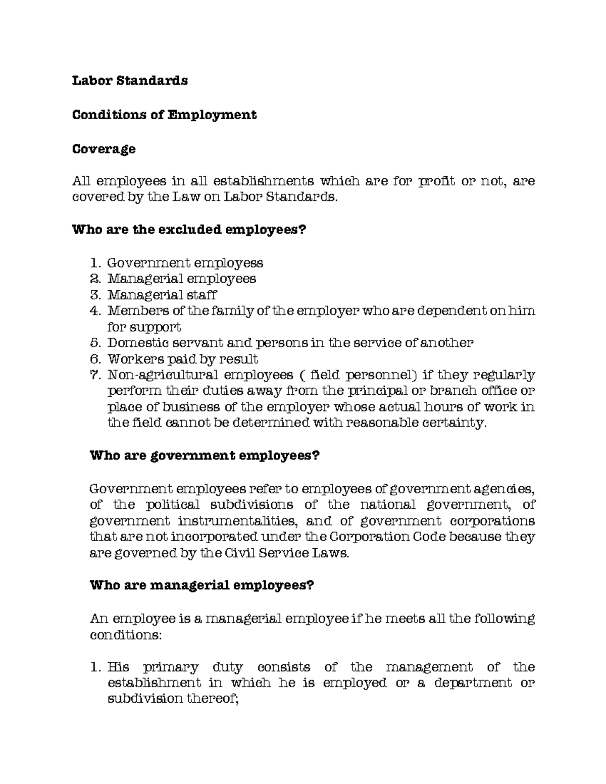 Material #2-Conditions of Employment - Labor Standards Conditions of ...