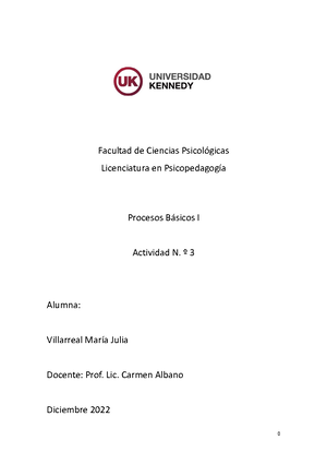 Procesos Básicos 1 - Resumen - Procesos Básicos 1 Módulo I Términos tales como motivación ...