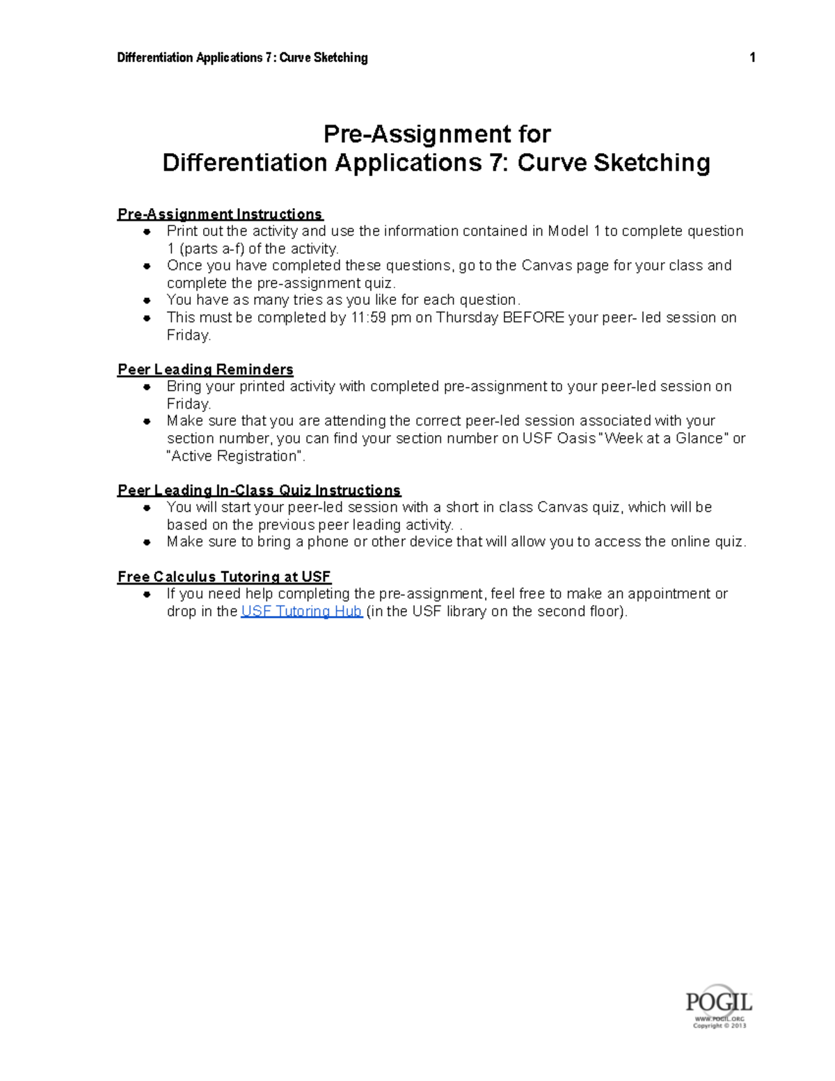 Curve sketching - homework ig - Pre-Assignment for Differentiation ...