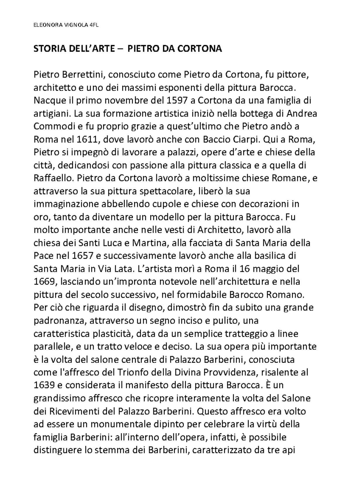 Saggio storia dell'arte - ELEONORA VIGNOLA 4FL STORIA DELL’ARTE ...