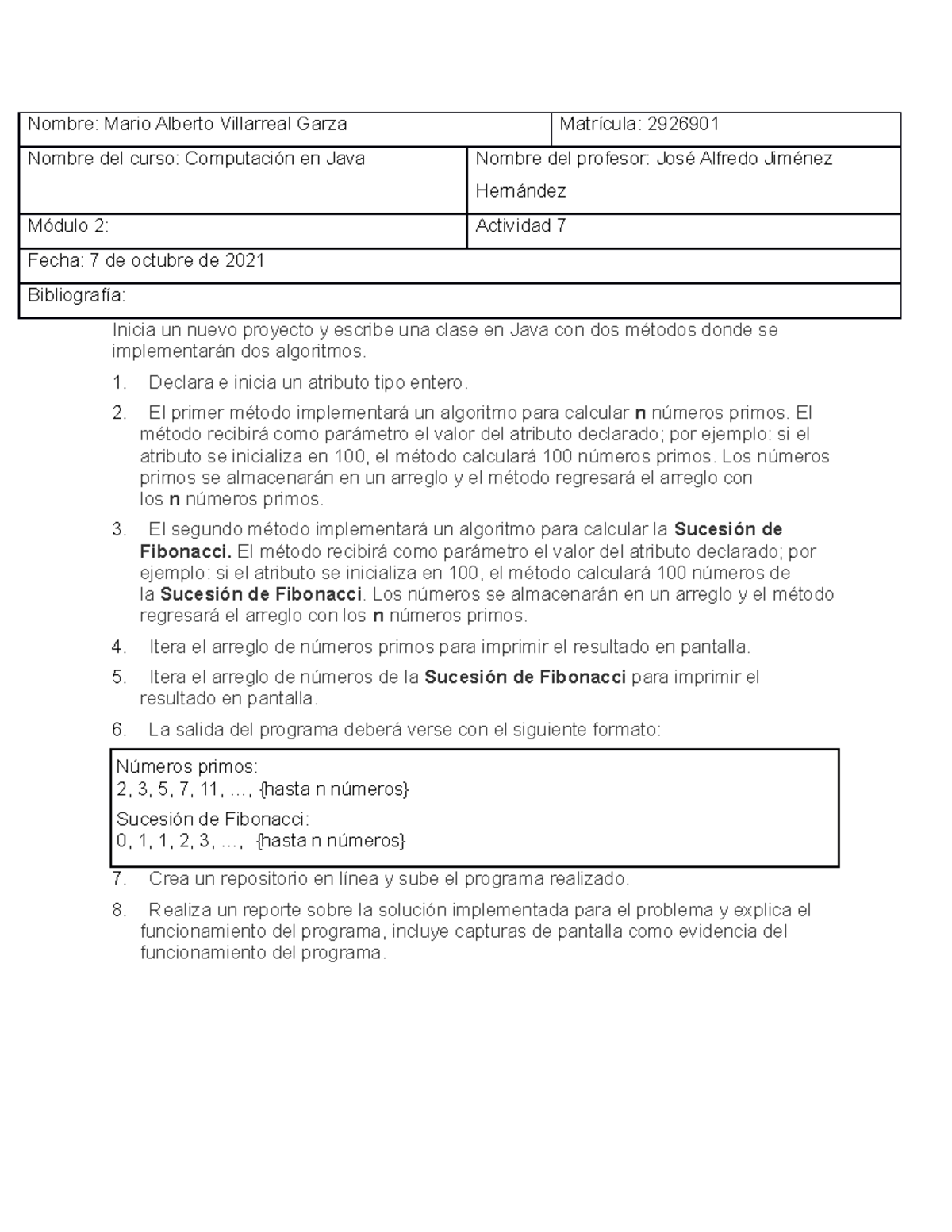 Java act 7-1 - Esta es una actividad de computación en Java de la ...