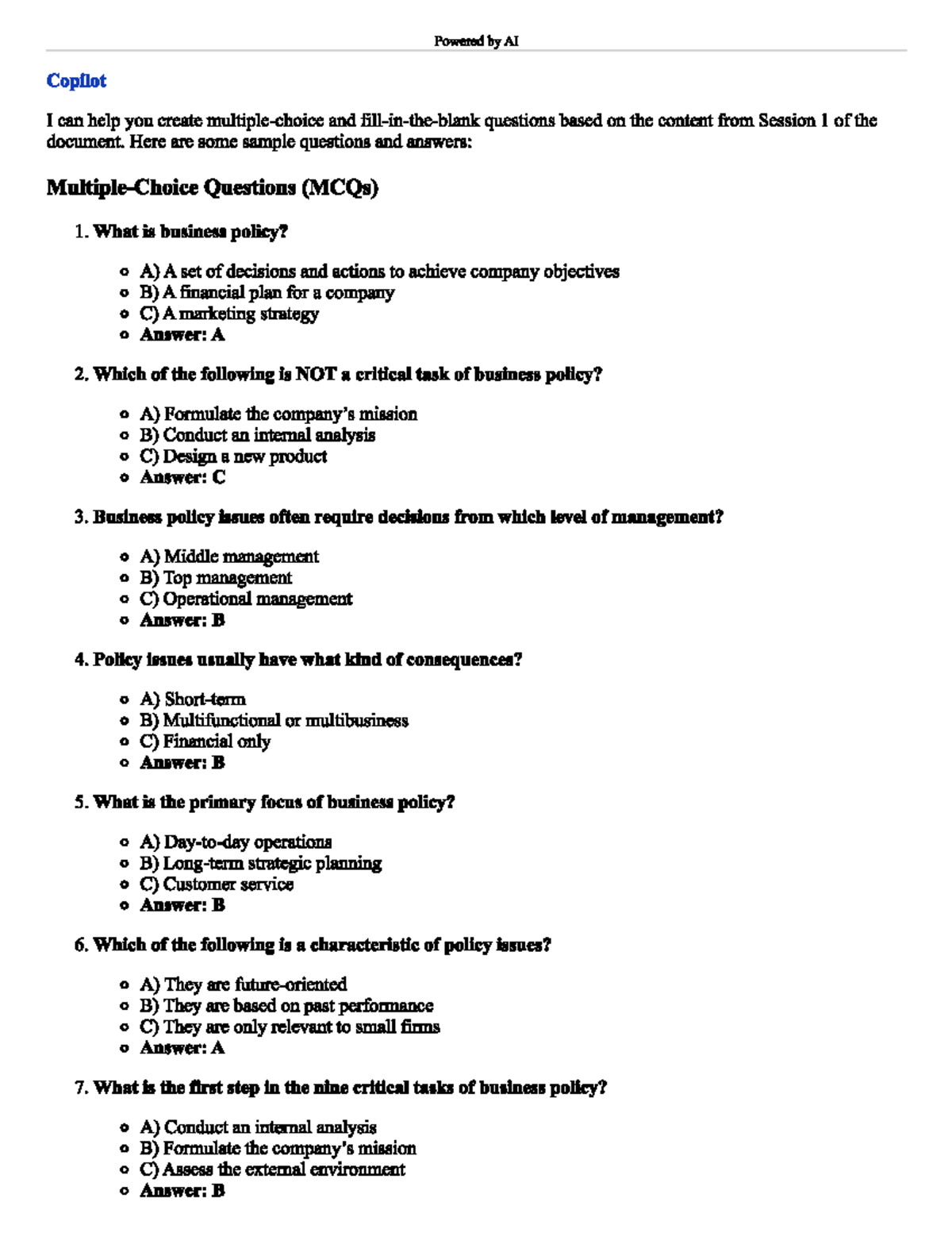 BP session 1 merged - Fully solved multiple choice questions - Powered ...
