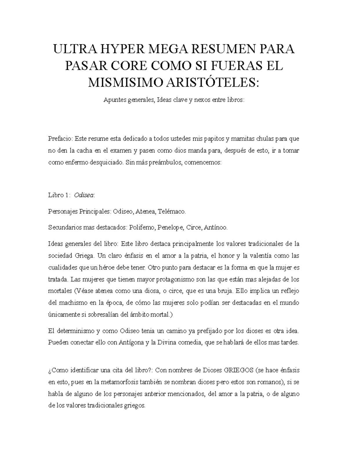 Ultra Hyper MEGA Resumen PARA Pasar CORE COMO SI Fueras EL Mismisimo Aristóteles - ULTRA HYPER ...