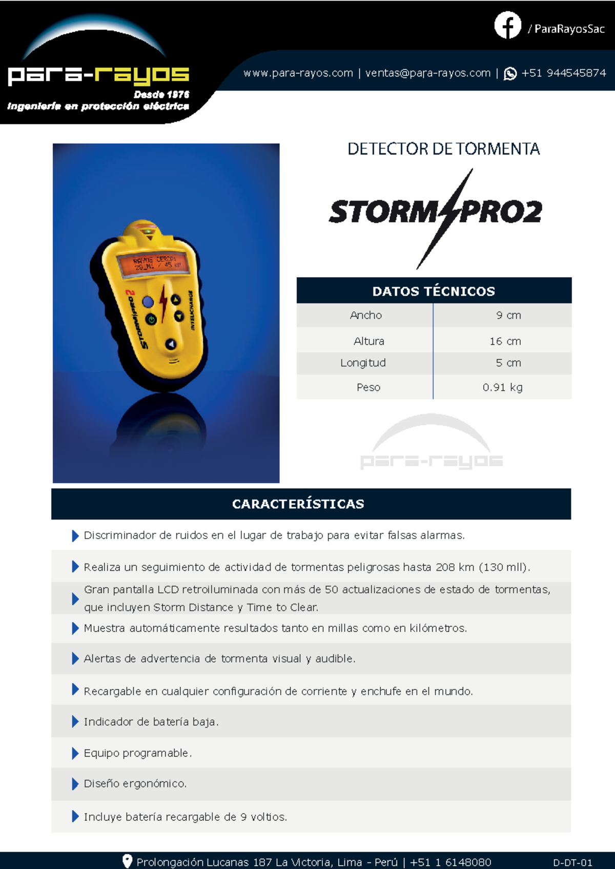 D-DT-05 Ficha técnica Storm PRO 2 - Noviembre 2019 - DATOS TÉCNICOS ...