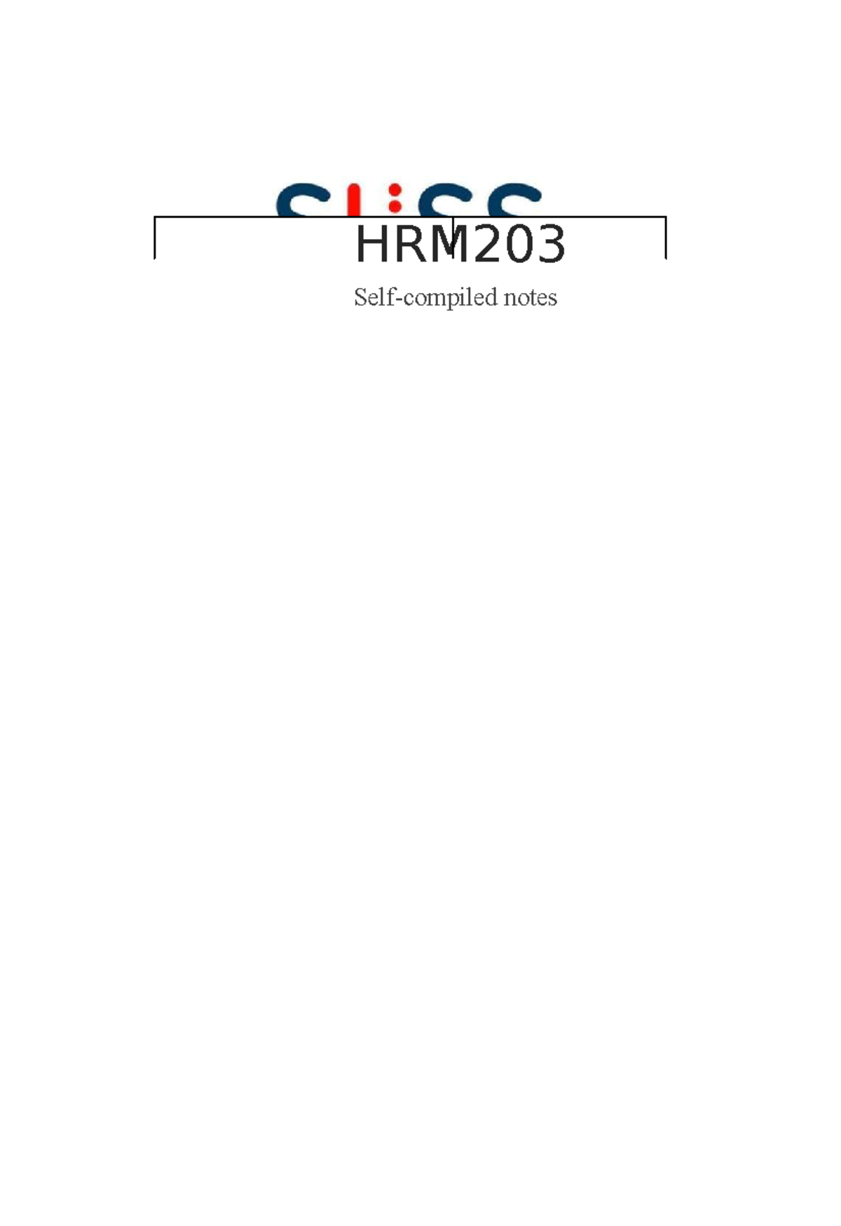HRM 203 Notes 2019 (Study Guide) - Concised - HRM203 notes HRM203 Human ...