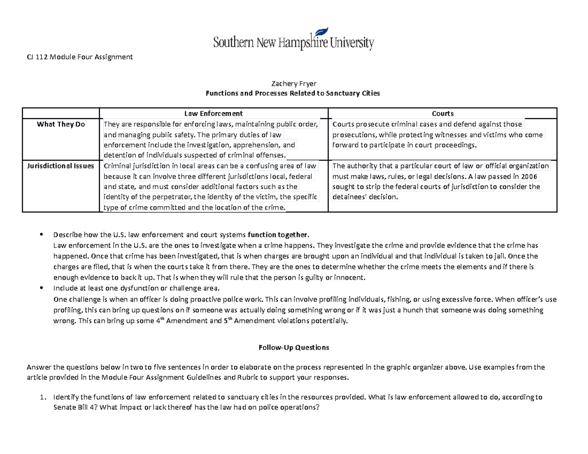 CJ 112 Module Four Assignment - CJ 112 Module Four Assignment Zachery ...