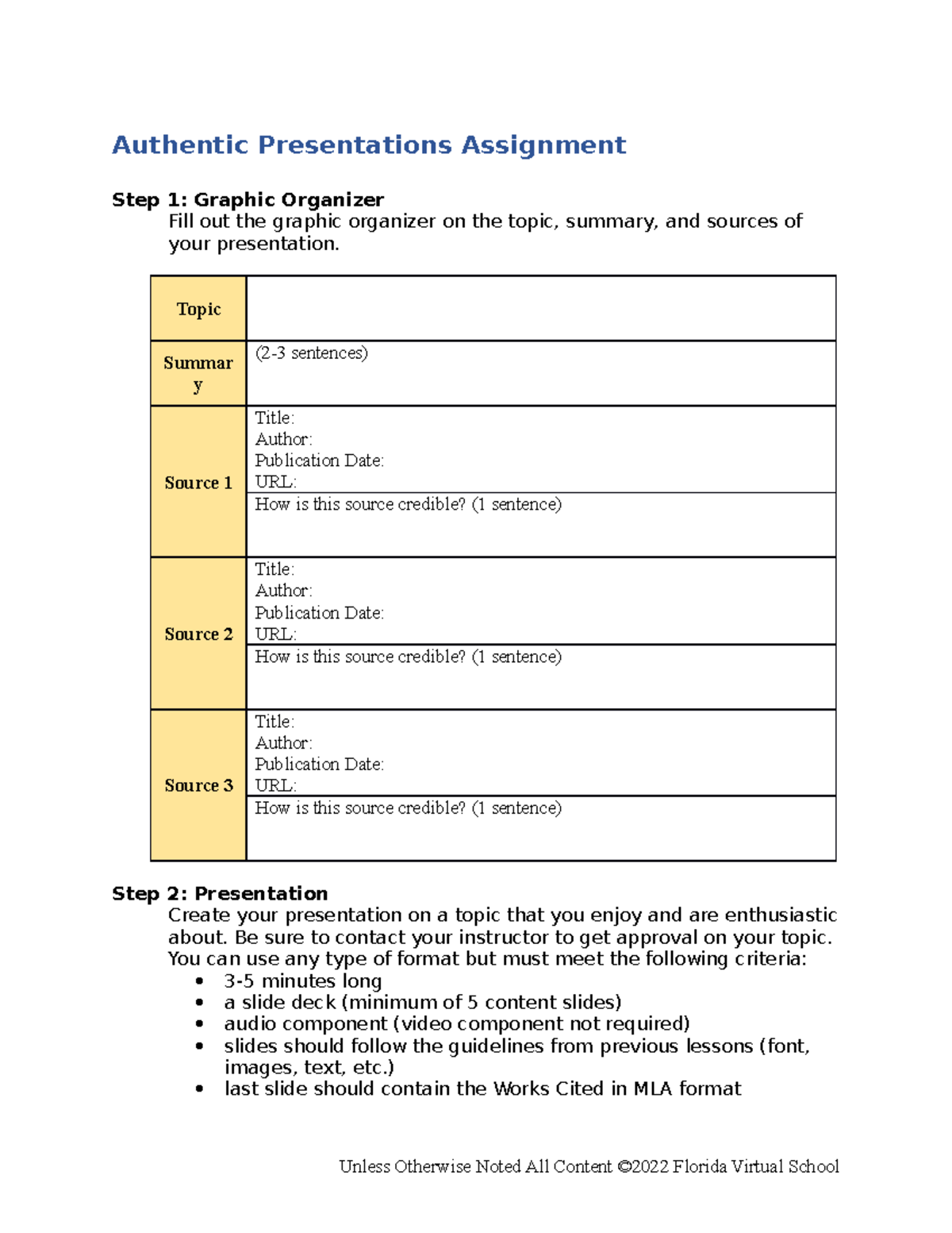 Authentic presentations assess rubric - Authentic Presentations ...