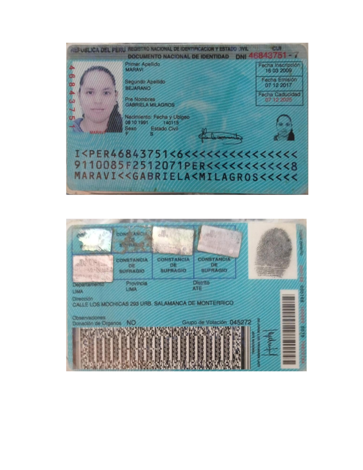 DNI GABY Maravi - REPUBLICA DEL PERU REGISTRO NACIONAL DE ...