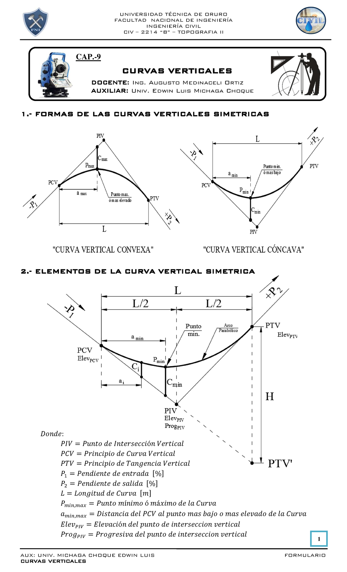 412953793 Formulario 09 Curva Vertical - ####### FACULTAD NACIONAL DE ...