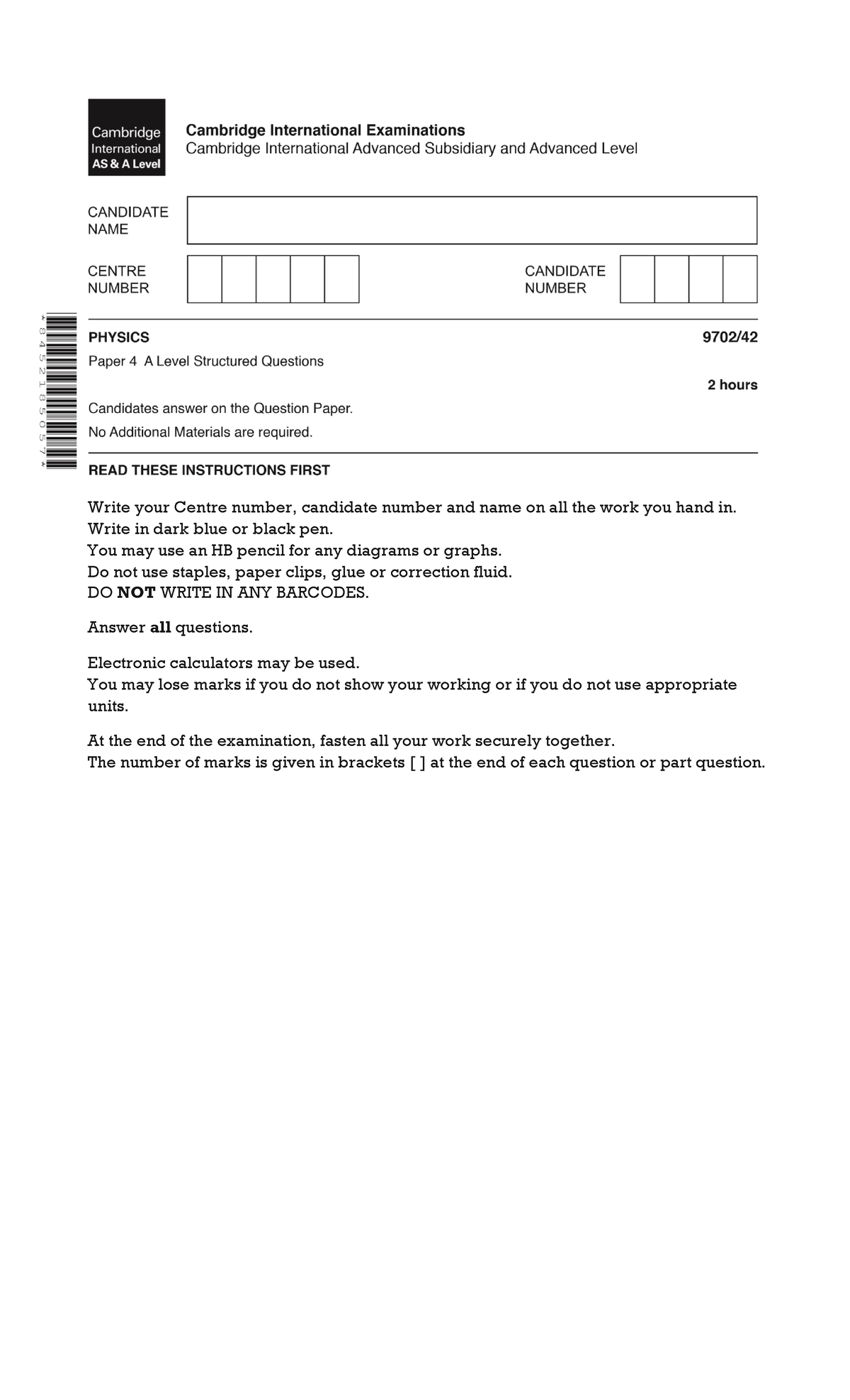 9702 42 - tbgtbg - Write your Centre number, candidate number and name ...