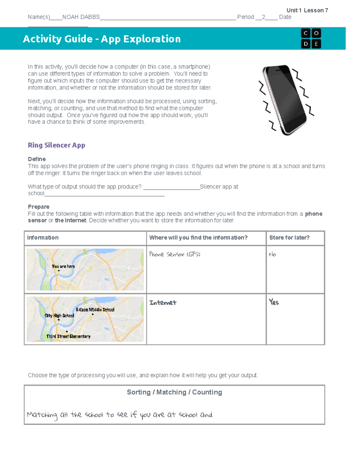 U1L07 - Activity Guide - App Exploration - Unit 1 Lesson 7 Name(s)NOAH ...