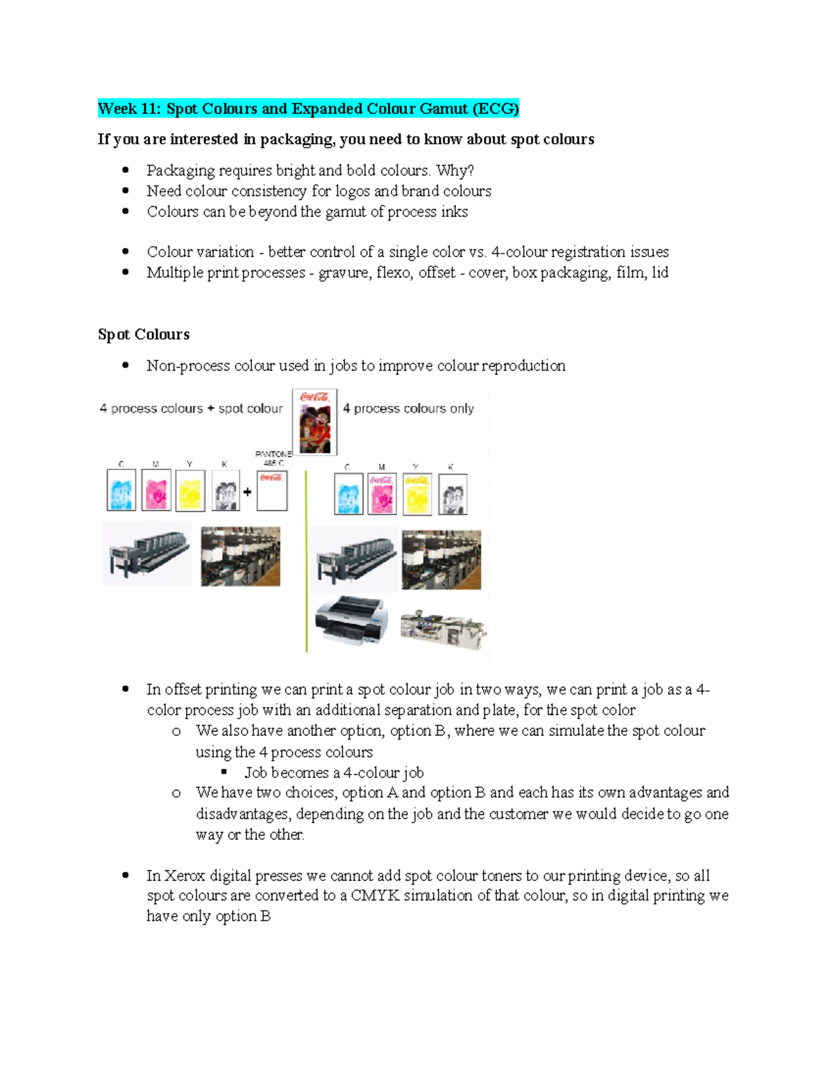 Week 11 notes - Week 11: Spot Colours and Expanded Colour Gamut (ECG ...