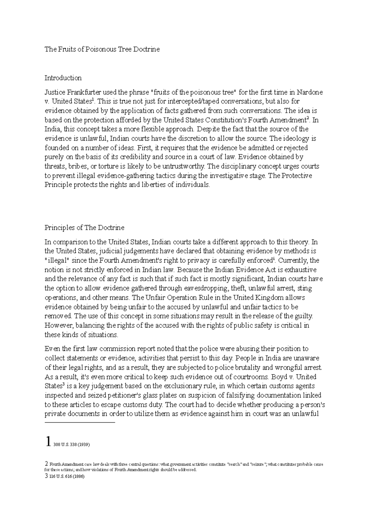 The Fruits of Poisonous Tree Doctrine - The Fruits of Poisonous Tree ...