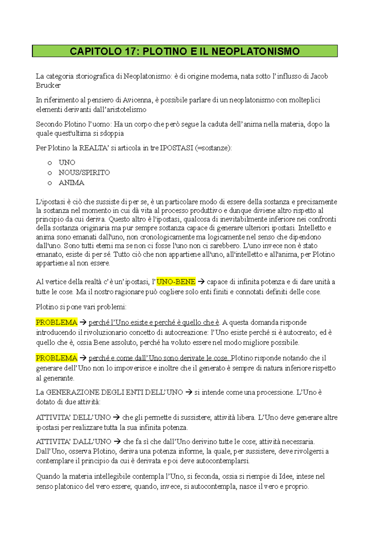 Plotino e neoplatonismo - CAPITOLO 17: PLOTINO E IL NEOPLATONISMO La categoria storiografica di ...