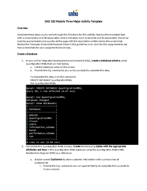 DAD 220 Project Two - DAD 220 Project Two Template Begin by writing SQL commands to capture ...