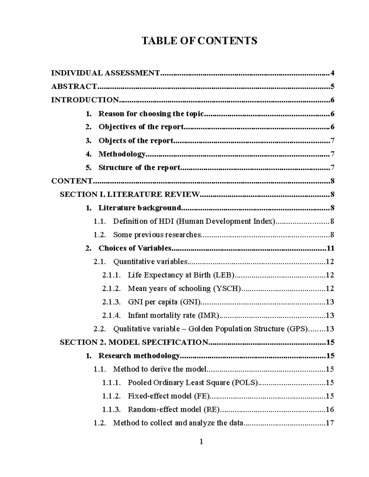Report - Statista - TABLE OF CONTENTS INDIVIDUAL - Studocu