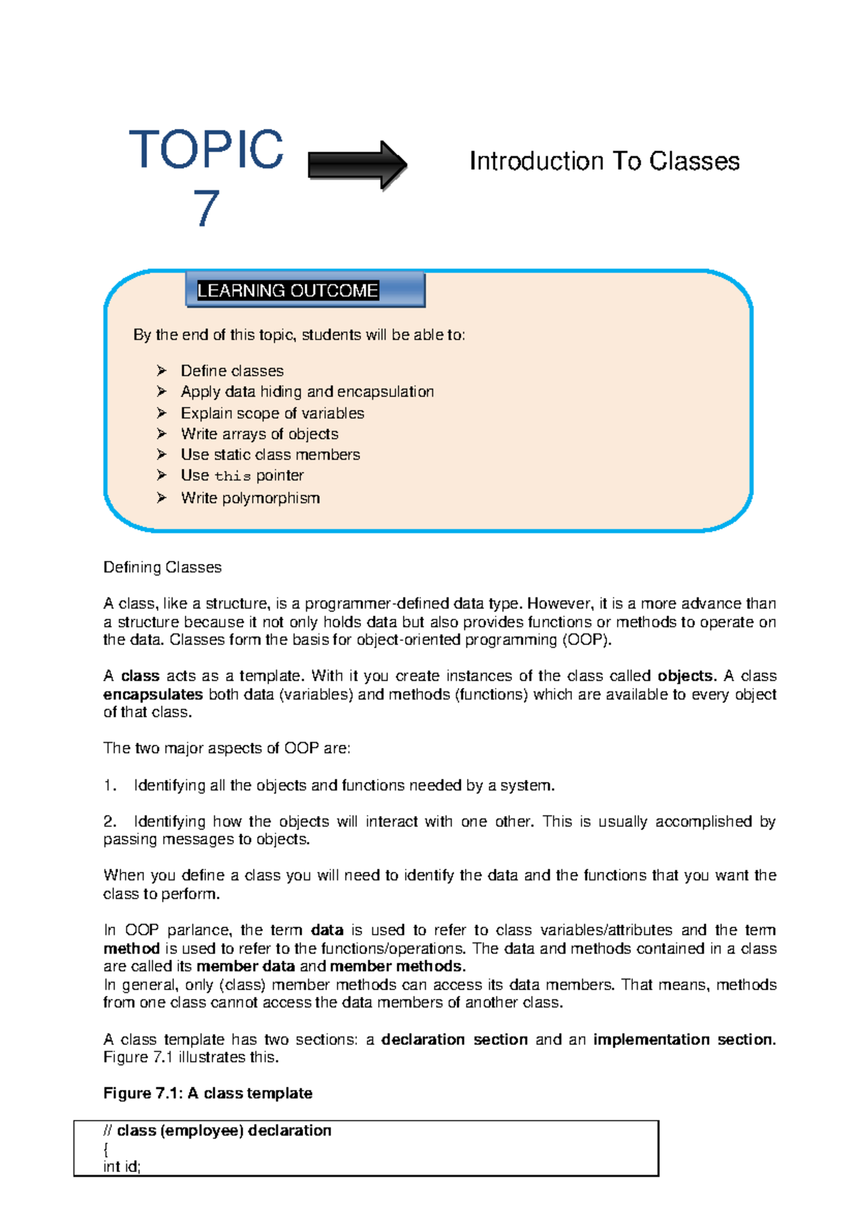 MSC143Lec7LE-Update - All the best. - TOPIC 7 Introduction To Classes ...