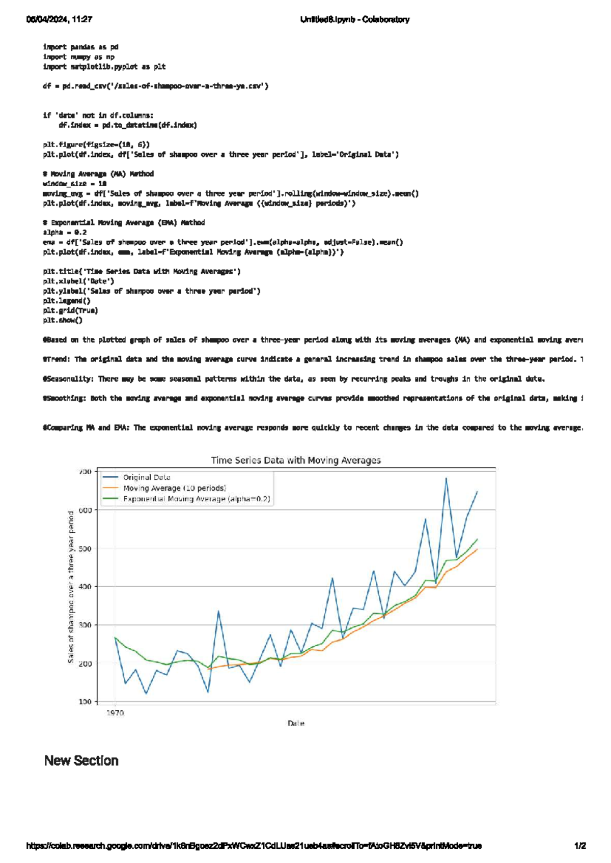 TIME SERIES DATA WITH MOVING AVERAGES - Applied Machine Learning In ...