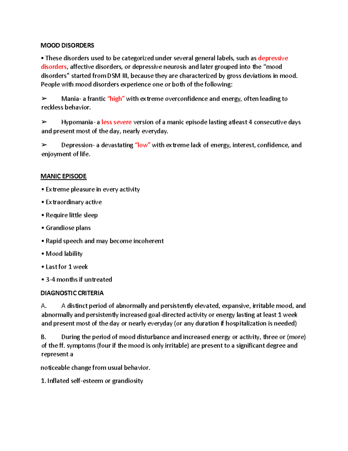 Module 3 - MOOD Disorders - MOOD DISORDERS These disorders used to be ...
