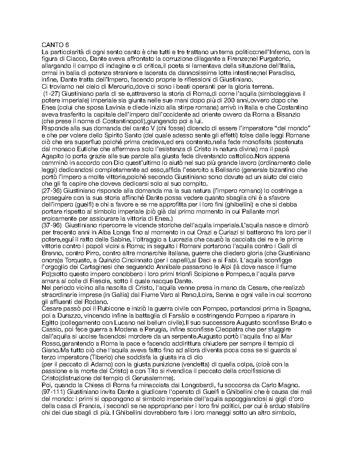 Canto 6 P - CANTO 6 La particolarità di ogni sento canto è che tutti e ...