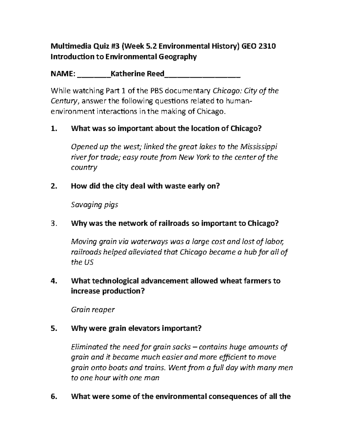 Environmental Geo Quiz 3 - Multimedia Quiz #3 (Week 5 Environmental ...