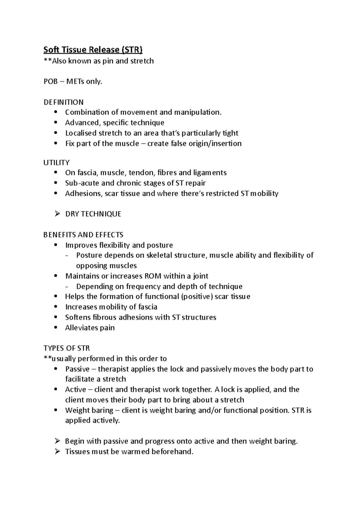 Soft Tissue Release - Handskill - Soft Tissue Release (STR) **Also ...