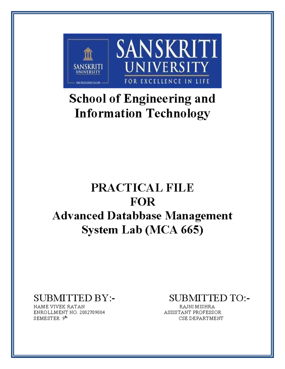 INDURSTIYAL TRAINING - School of Engineering and Information Technology ...