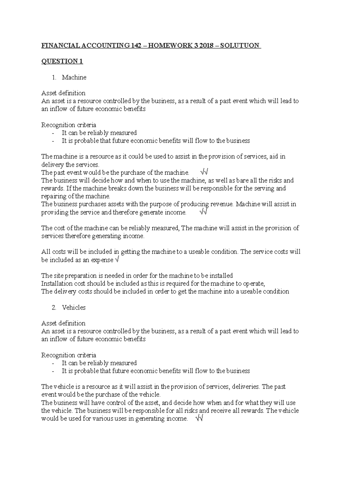 FIA 142 Homework 3 2018 Solution - FINANCIAL ACCOUNTING 142 – HOMEWORK ...