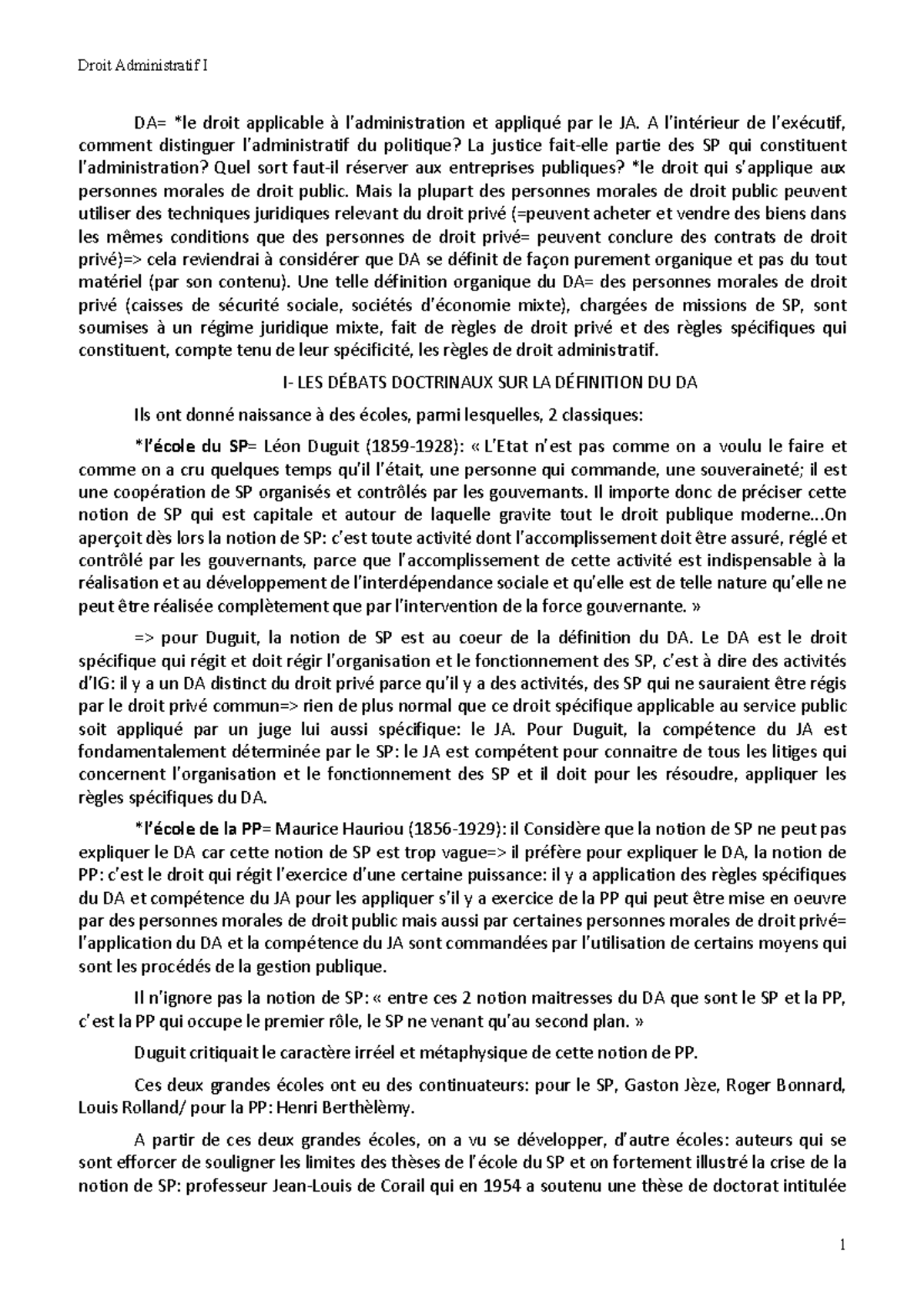 Droit administratif I - Warning: TT: undefined function: 32 DA= *le droit applicable à - Studocu