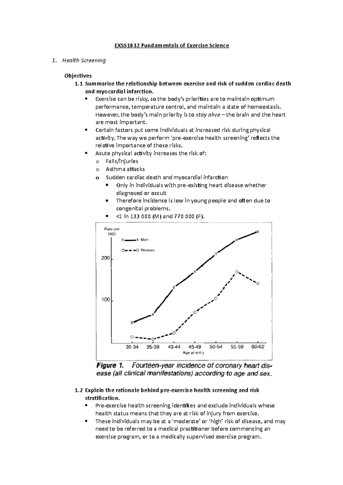 Exss1032 Fundamentals Of Exercise Science Revision - EXSS1032 ...