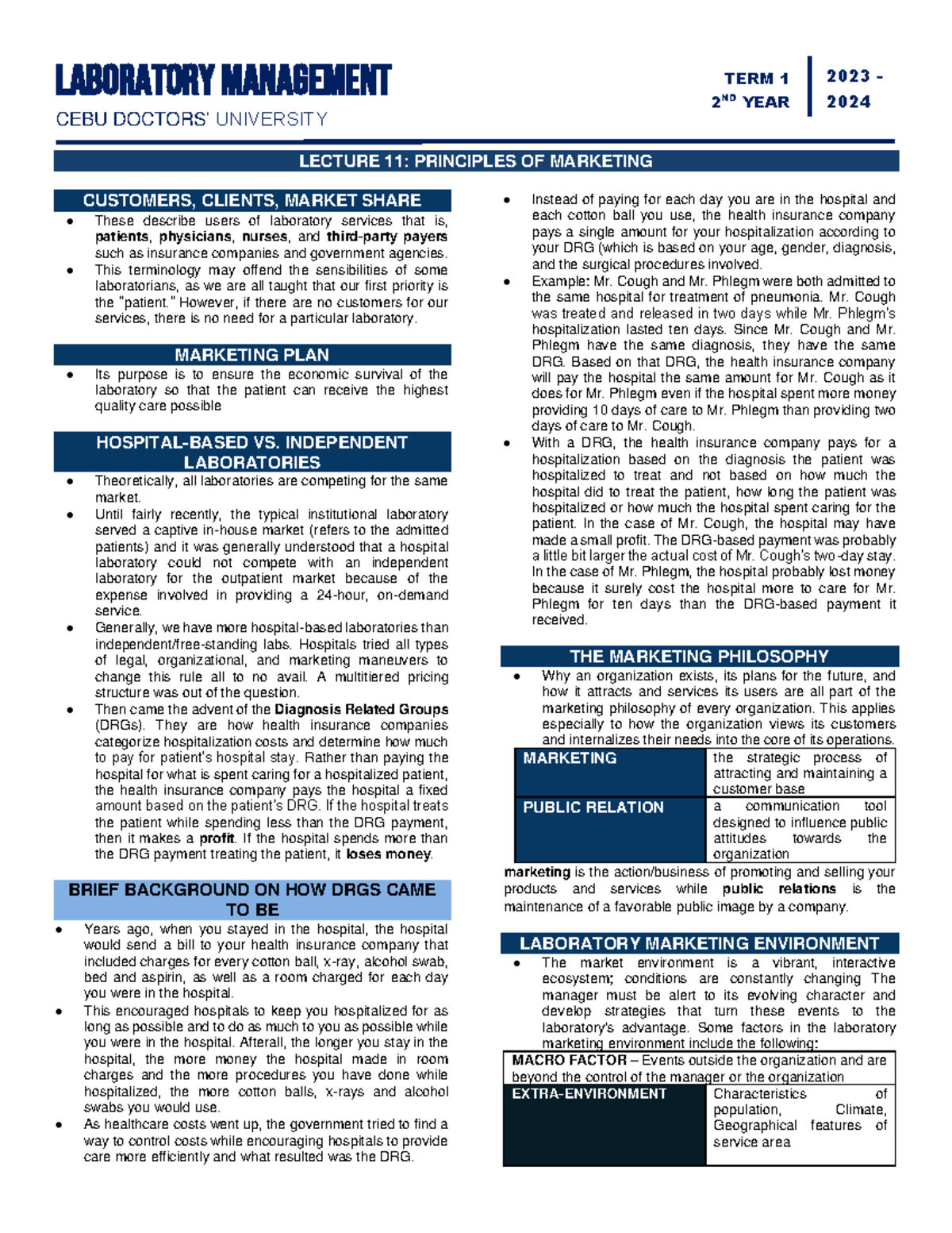 Lecture 11 Principles OF Marketing - LABORATORY MANAGEMENT CEBU DOCTORS ...