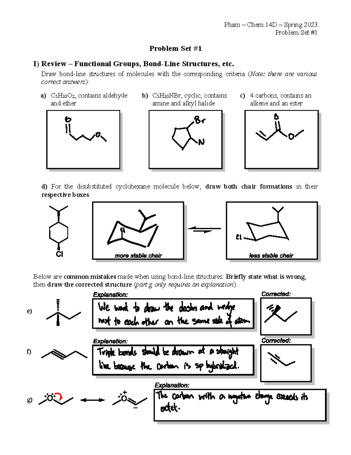 14D PS1 - 14d ps1 - Problem Set # Problem Set # 1 I) Review ...