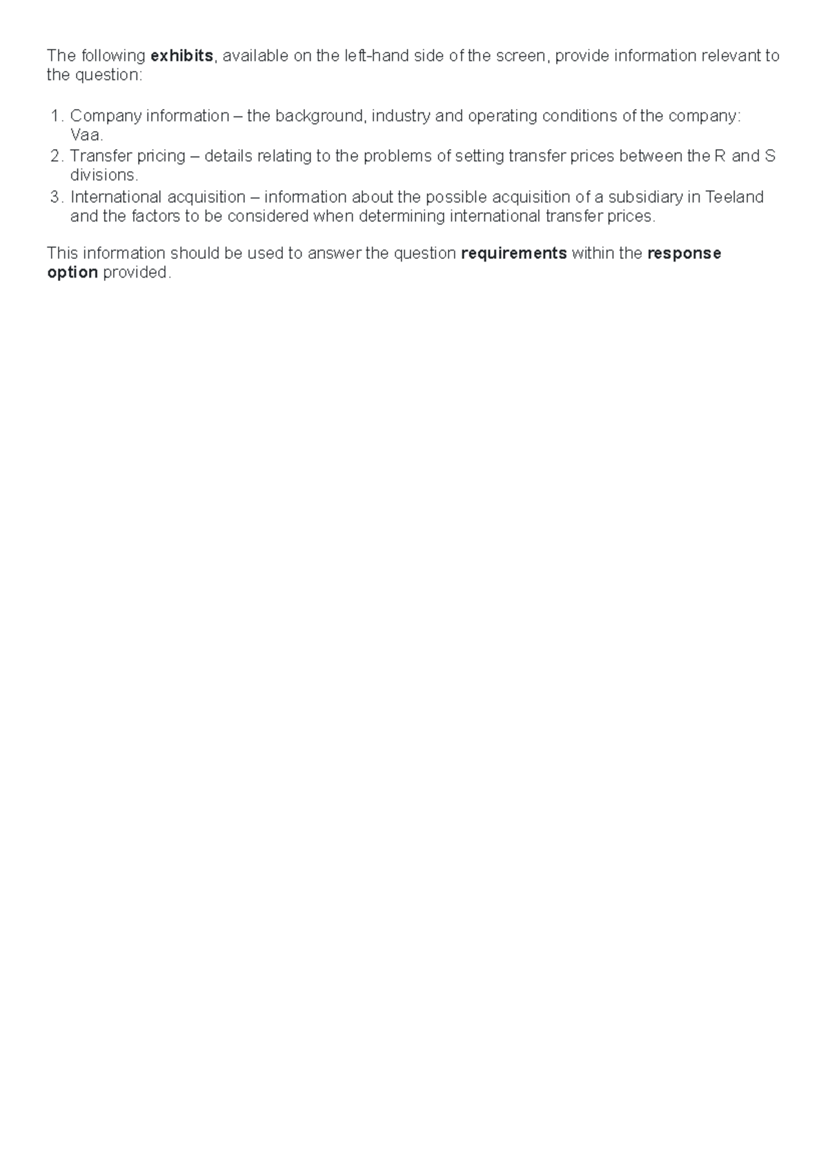 Vaa Advanced Performance Management - The following exhibits, available ...