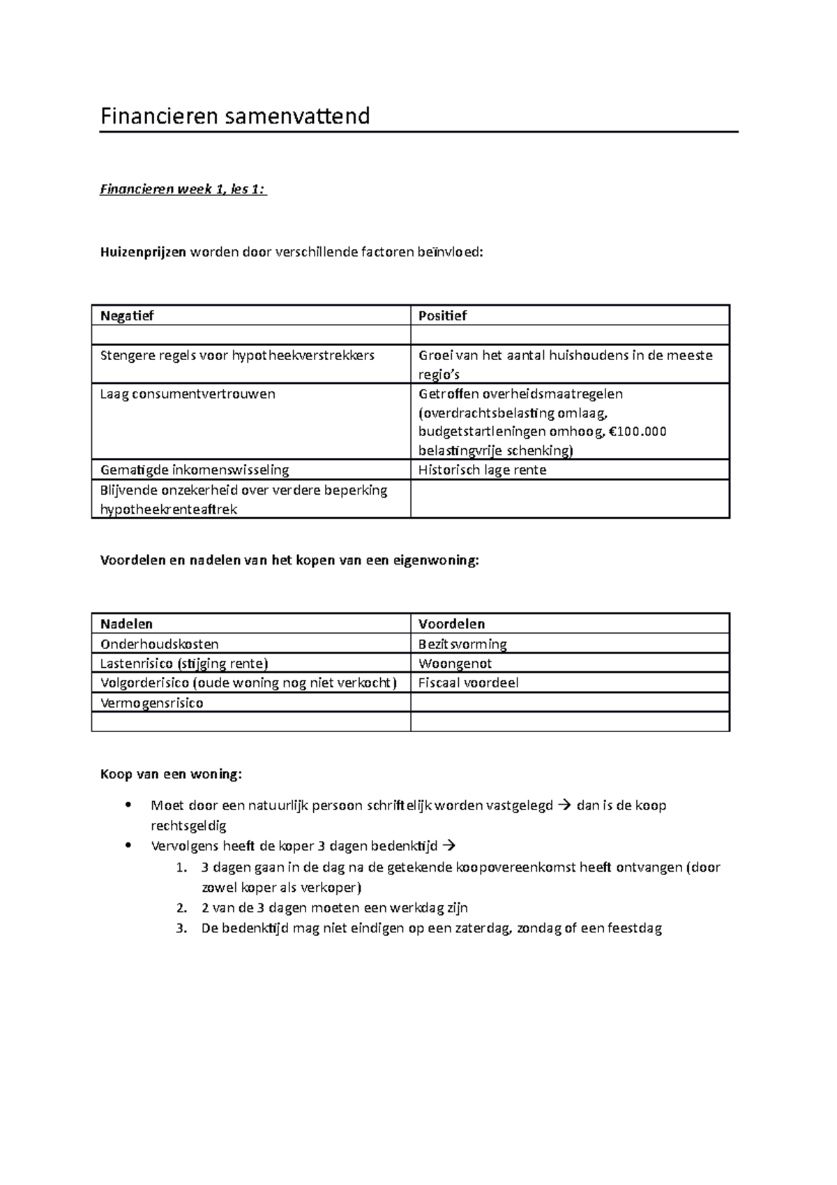 Financieren samenvattend (propedeuse HBO accountancy) - Financieren ...